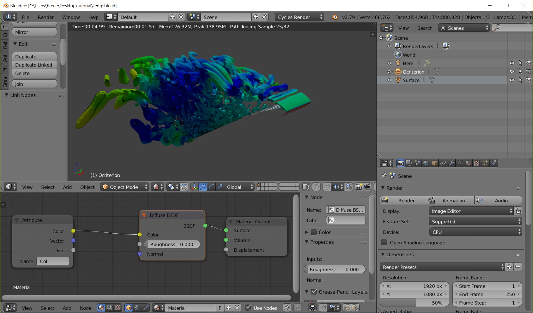 Render Data From ParaView in Blender - Brener Ramos